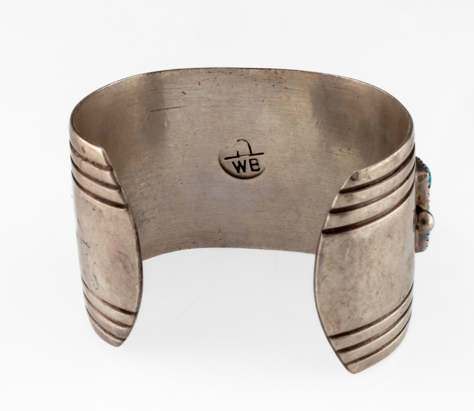 Navajo Wilson Begay Wide Cuff Bracelet with Sleeping Beauty Turquoise ...