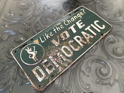 Vintage 1950s Like The Change License Plate Vote Democratic | eBay
