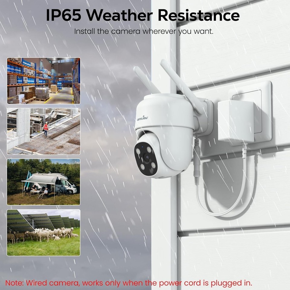 wansview 2K Security Cameras Wireless Outdoor-2.4G WiFi Home Wi-Fi ...