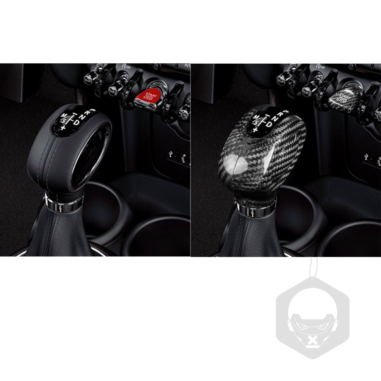 Carbon Fiber Gear Shift Knob Engine Button Cover For Mini Cooper F54 ...