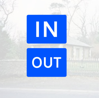 IN OUT Signs - entrance exit gates private signage access cars ...