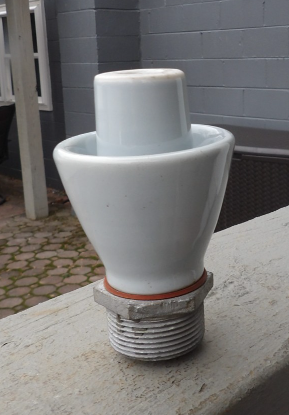 Vintage Blue Gray Cone 2 Tier Screw in 4 5/8" PORCELAIN INSULATOR | eBay