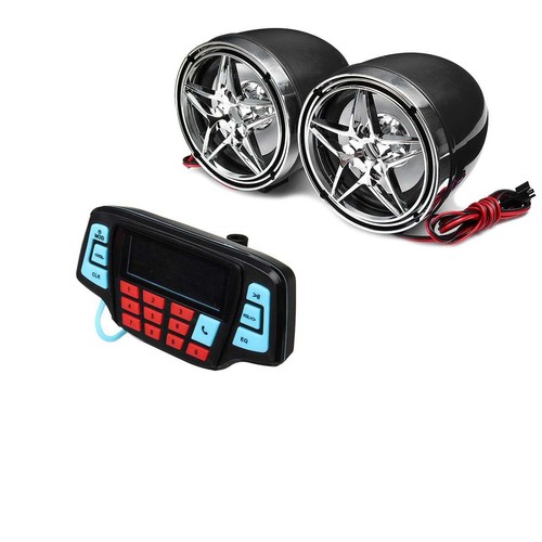 3" Motorcycle Weatherproof Bluetooth Wireless Speaker MP3 Music Player ...