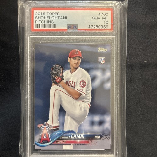 2018 Topps #700 Shohei Ohtani Pitching Angels RC Rookie PSA 10 GEM MINT ...