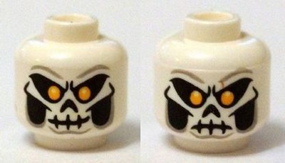 LEGO - Minifig, Head Skull Mask w/ Bright Light Orange Eyes, Skeleton ...