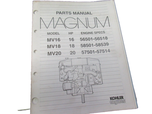 Kohler Engines Magnum series MV16, MV18, MV20 Parts Manual | eBay