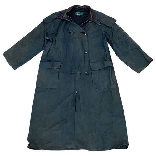 Jackeroos Oiled Canvas Duck Waxed Cape Top Stockman Drovers Trench Coat ...