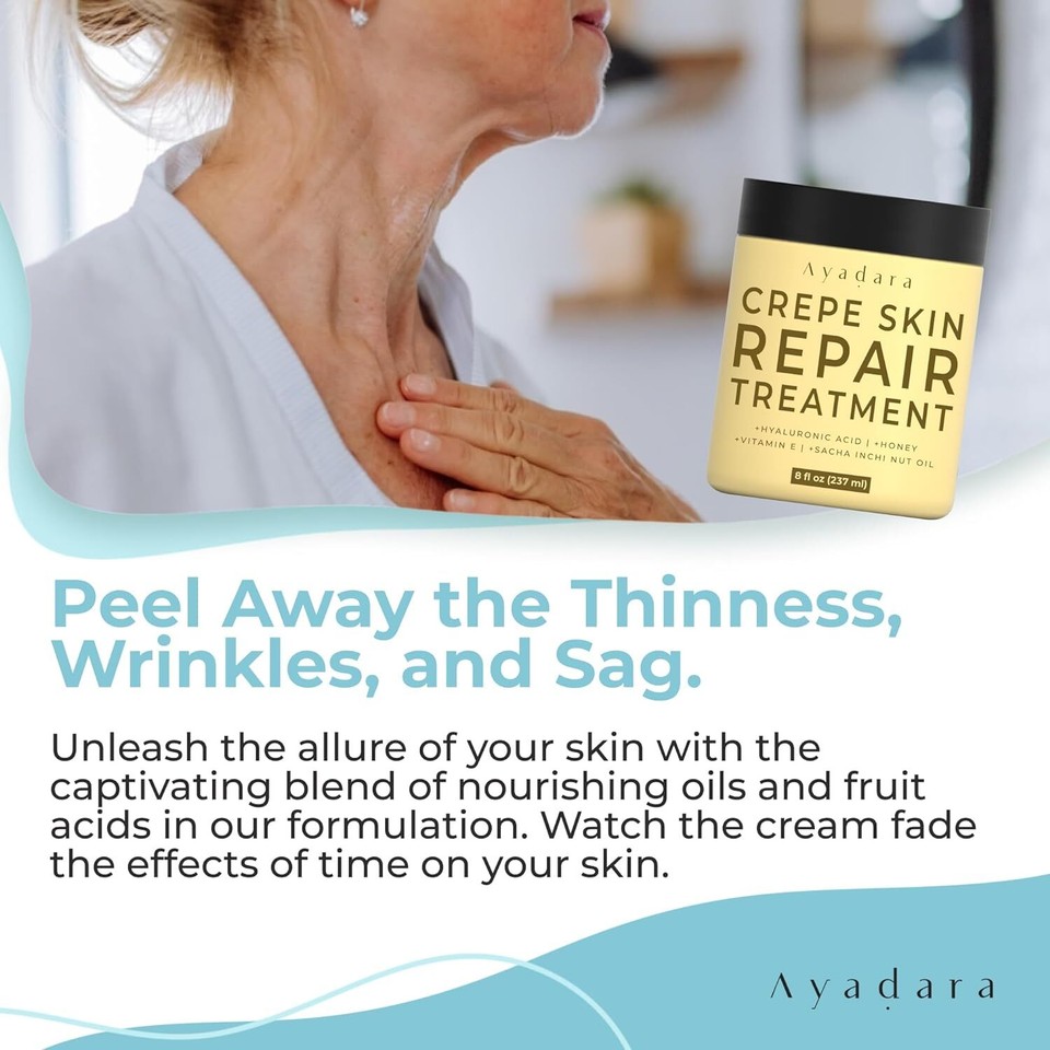 Ayadara Crepe Skin Repair Treatment, Aging & Wrinkle Lotion with ...