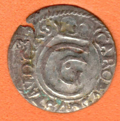 RARE Sweden Riga Livonia Schilling 1655 Carl X Gustav XF-UNC Coin 1467 ...