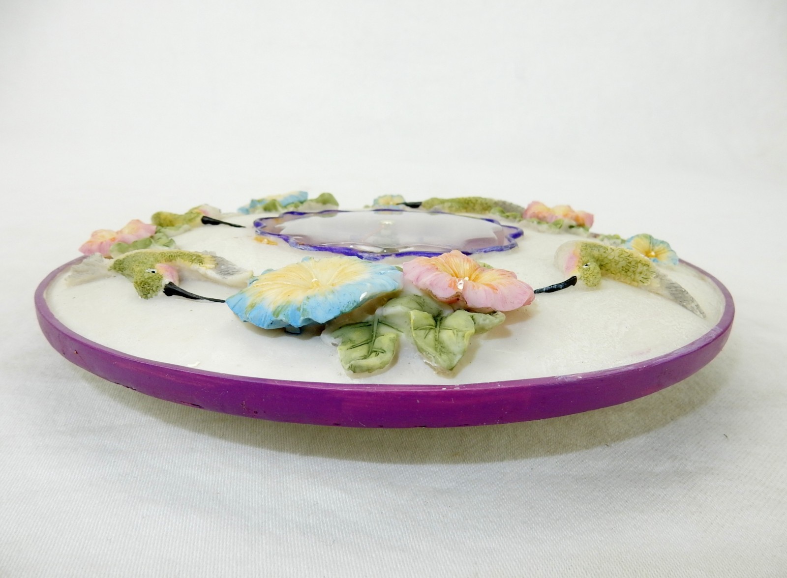 Hummingbird 3D Wall Clock, Polystone 8" Round ~ Kitchen, Nursery ...