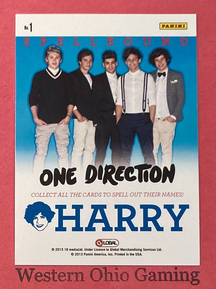 2013 Panini One Direction Harry Styles #1 Stardust Spellbound Trading Card | eBay