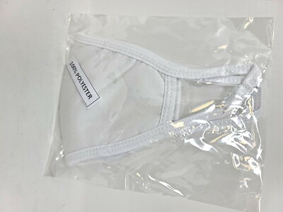 Wholesale Reusable Face Mask Blanks for Kids White 100% Polyester 193 ...