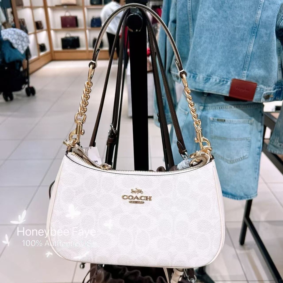 NWT Coach Teri Shoulder Bag In Signature Canvas CV933 | eBay