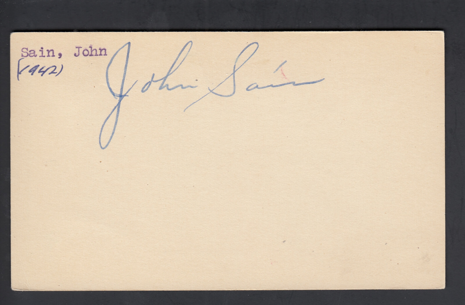 John Sain Vintage Autographed Index Card CAS Authentic 1961 Yankees | eBay