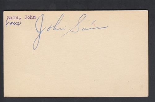 John Sain Vintage Autographed Index Card CAS Authentic 1961 Yankees | eBay