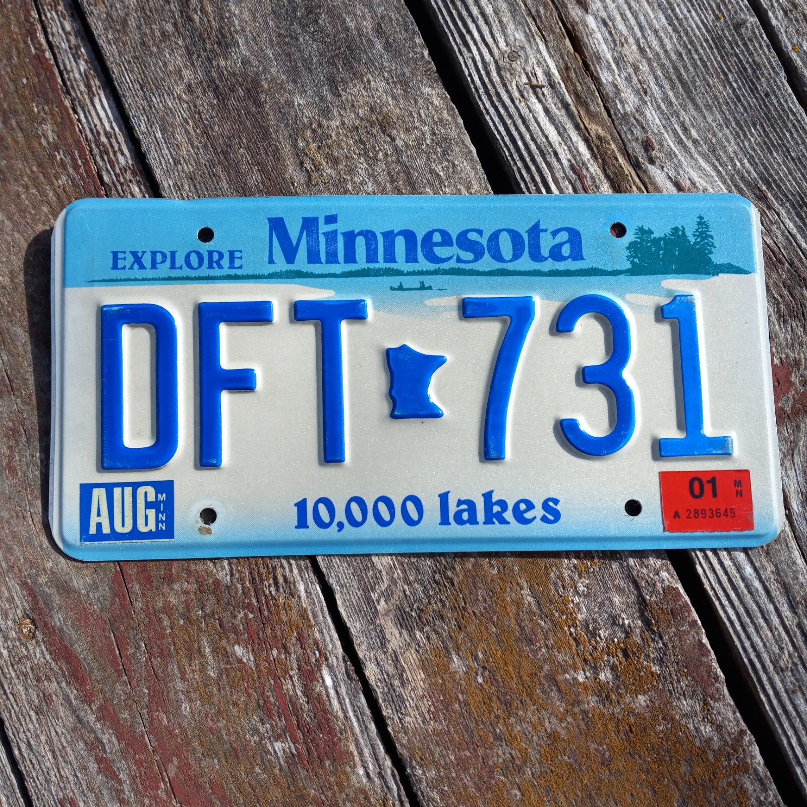 2001 Minnesota License Plate - "DFT 731" AUG 01 Stickers EXPLORE ...