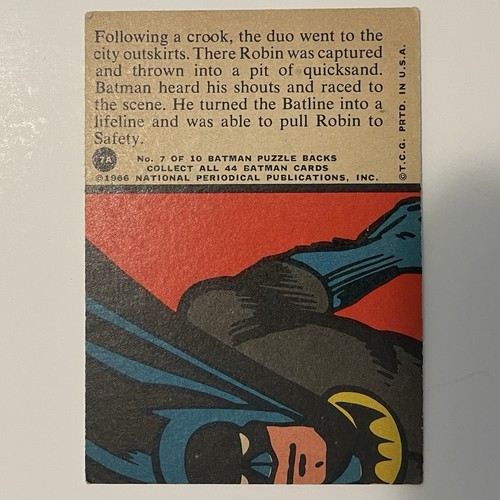 Topps 1966 Batman Red Bat Card #7A the Batline Life-Line 7 Of 10 Batman ...