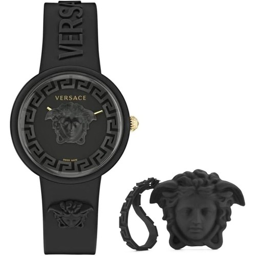Orologio Donna Versace MEDUSA POP 3H VERSACE BLACK SILICON PURSE Ø 39 ...