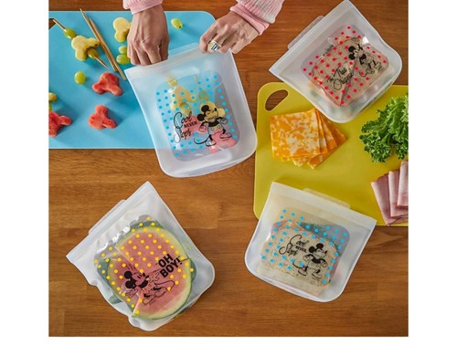 Pyrex Mickey MausePlatinum Silicone Food Grade Reusable Bag Set Of 4 ...