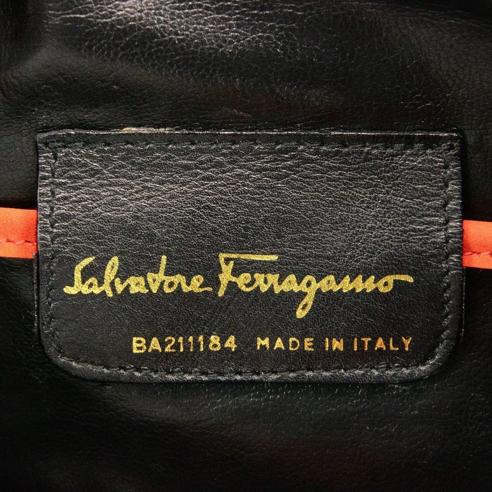 Ferragamo Vara Nubuck Orange Ladies Shoulder Crossbody Bag Authentic ...