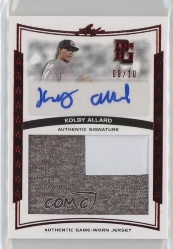 2014 Leaf Perfect Game Showcase Jersey Red Foil /10 Kolby Allard #JA ...