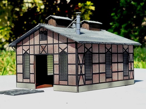 HO Scale Built Building FALLER Engine House Shop from Heating Plant ...