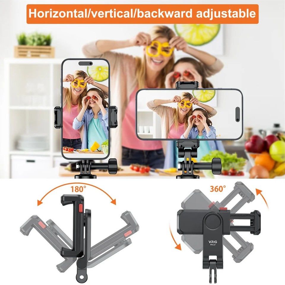 VRIG Upgrade Phone Clamp Dual Cold Shoe GoPro Mount Tripod Adapter | eBay