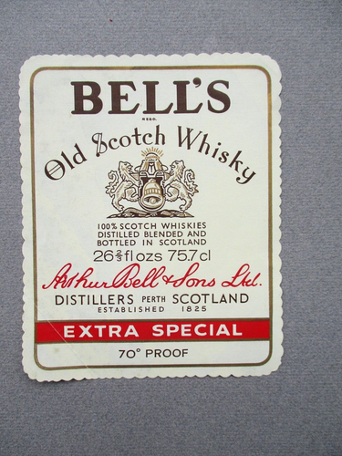 Vintage Label WHISKY BELLS Old Scotch Distilled in Perth Scotland | eBay
