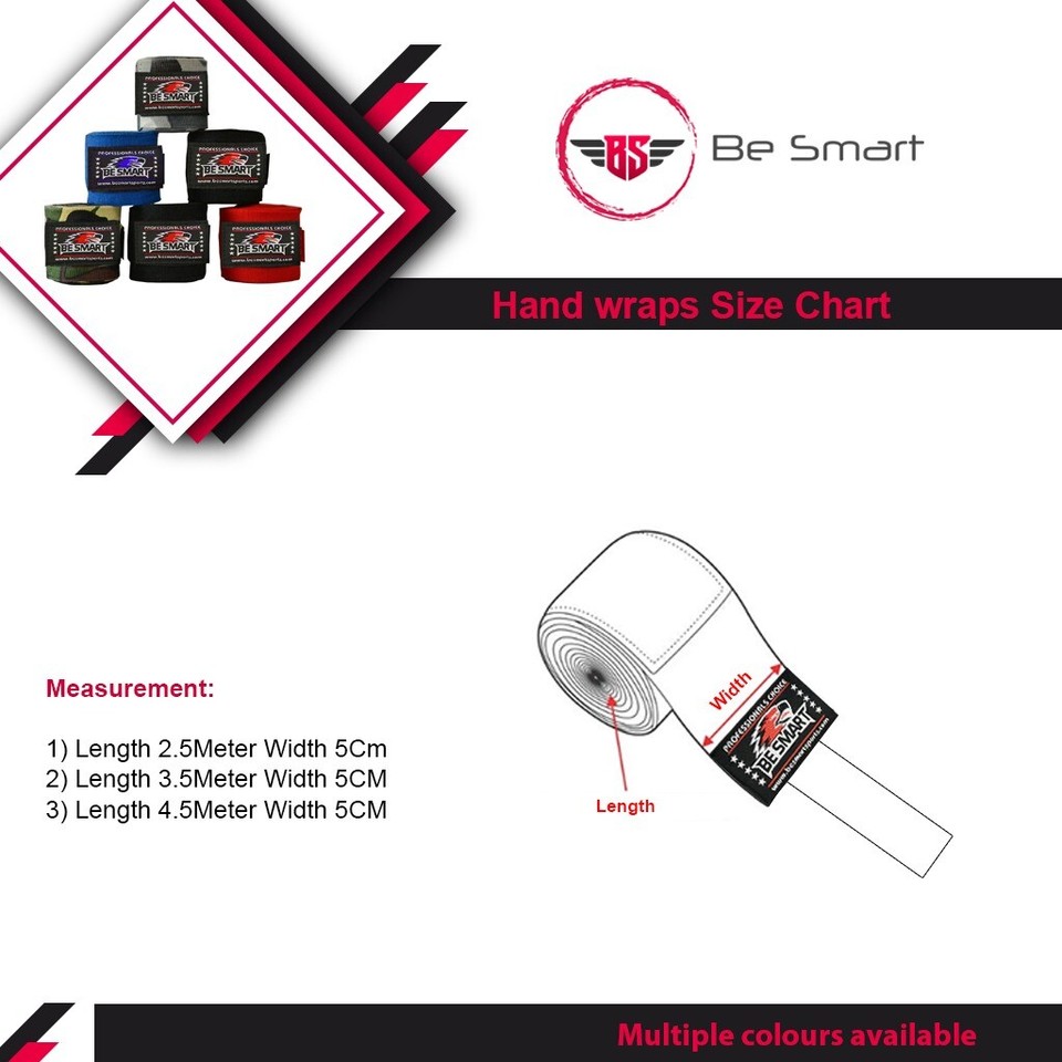 HAND WRAPS 180" 137'' 99'' PAIR MMA Kick Boxing Bandages Muay Thai UFC ...
