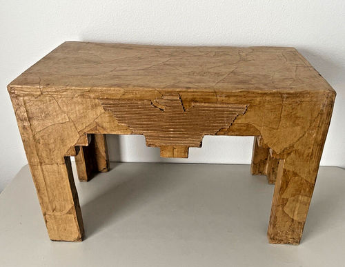 Corrugated Cardboard Bench Side Table SW Zia Inspired Unique Art ...