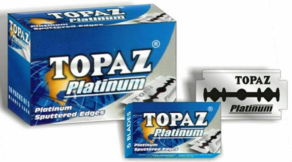 500 PCS Topaz Platinum Sputtered Edges Razor Blades Men's Shaving ...