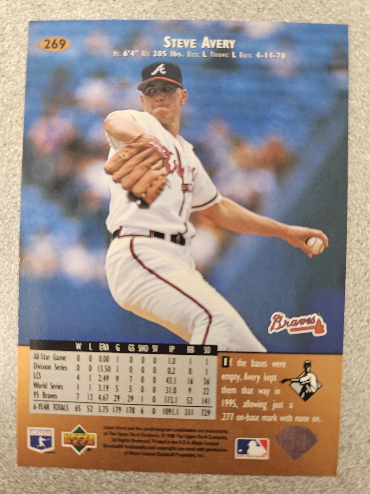 1996 Upper Deck #269 Steve Avery | eBay