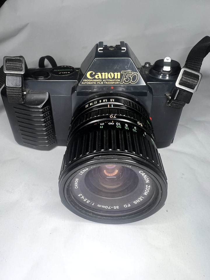 EX+5 Vintage Canon T50 Camera w/ NEW FD 35-70mm F/4 Zoom MF Lens ...