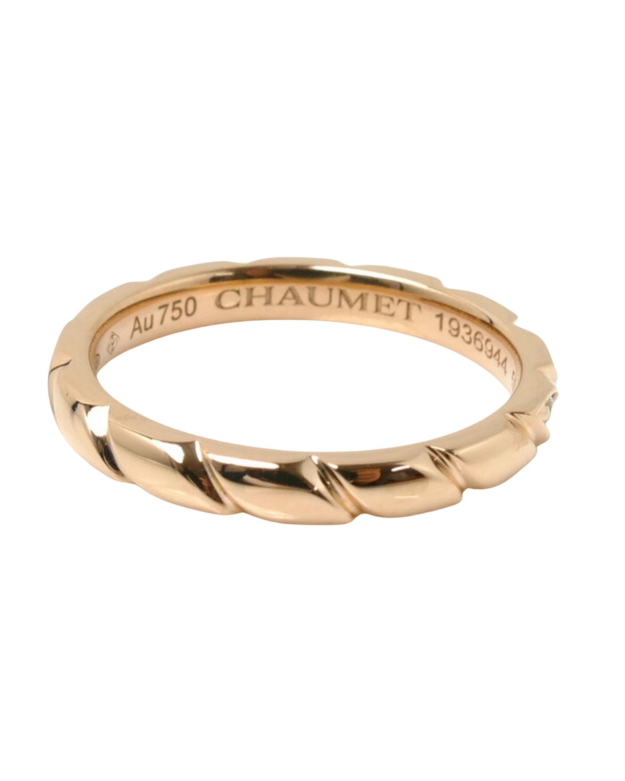 Pre Loved Chaumet 18K Rose Gold Diamond Band Ring - Rings | eBay