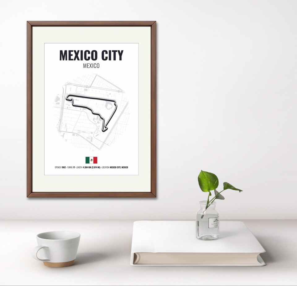 Mexico City Formula 1 Poster, Mexico Formula 1 Race Track Print, Grand ...