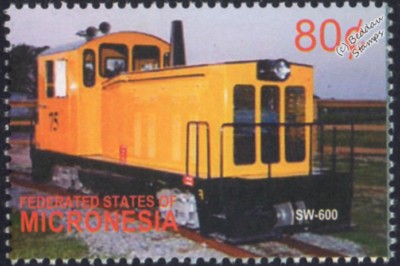 GM EMD Class SW600 #75 Switcher Diesel-Electric Train Locomotive Stamp ...