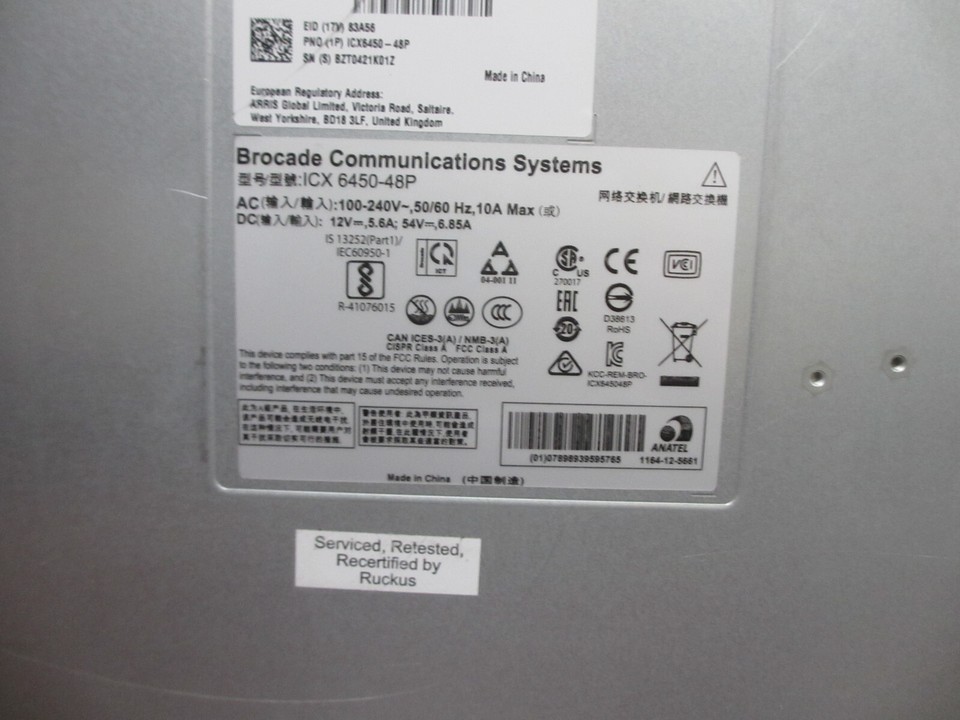 Brocade Systems ICX 6450-48P 48 Port ICX6450 POE Switch | eBay