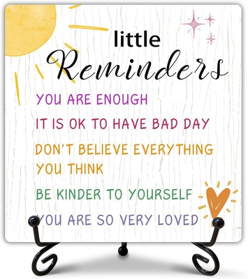 Funny Office Decor, Little Reminders Sign with Stand, Cute Desk white ...