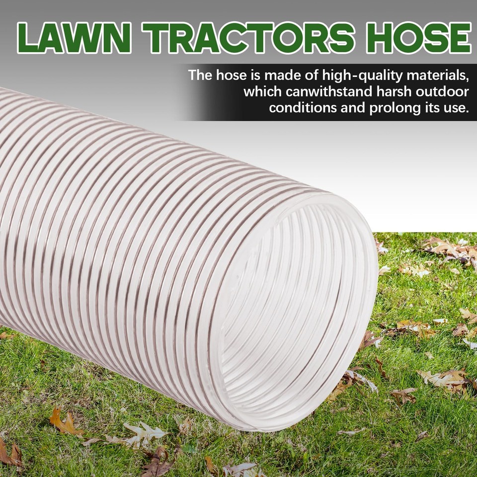 8 in x 10 ft Clear Grass Catcher Lawn Vac Hose PU Flexible Leaf Vac ...