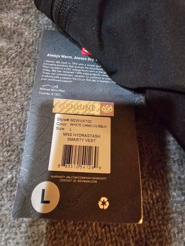 Hydrastash Smarty 686 Vest W/ Bladder Biking Ski Trek Sport Hydration ...