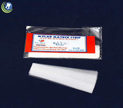 Dental Mylar Matrix Celluloid Clear Strips 3.66" L x 0.35" W x .002" D ...