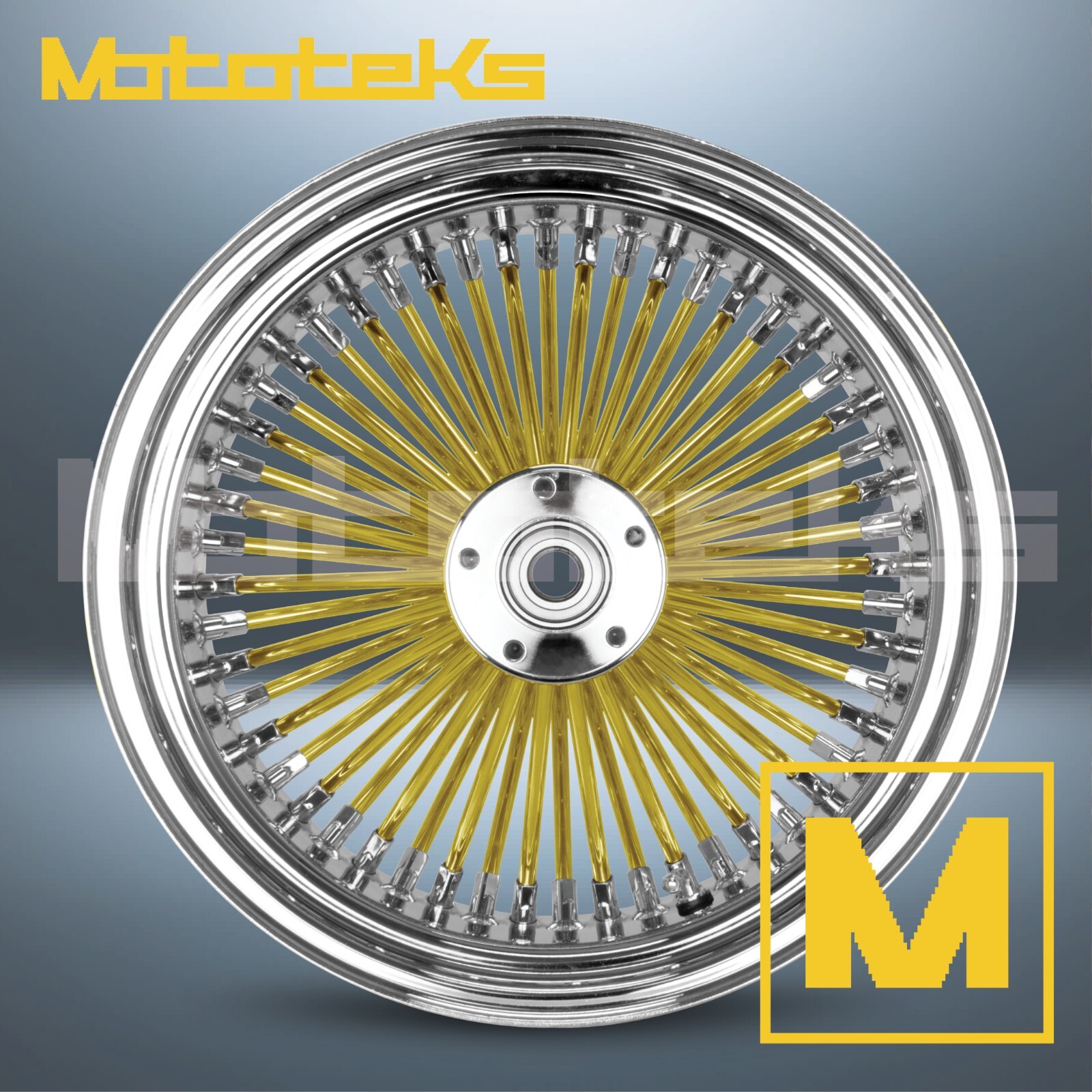 18" 18X3.5 FAT SPOKE WHEEL 52 STAINLESS GOLD FOR HARLEY SOFTAIL MODELS ...