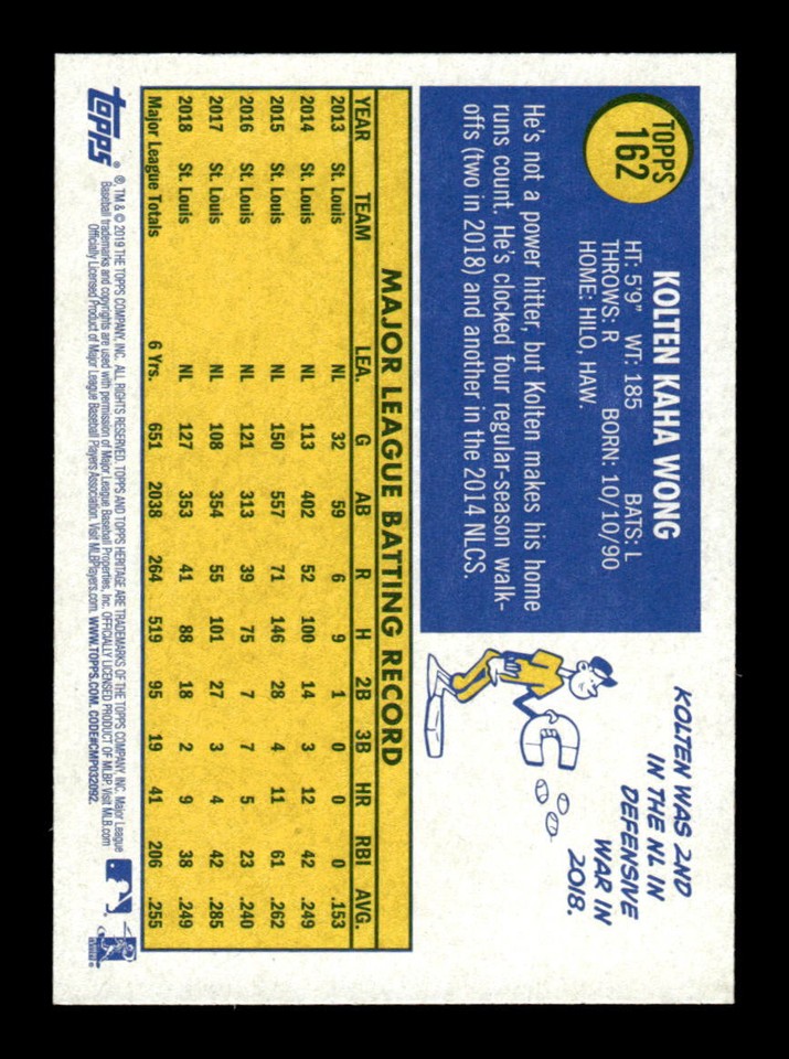 2019 Topps Heritage Kolten Wong #162 | eBay