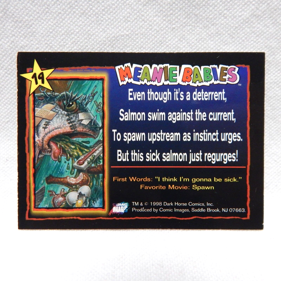 MEANIE BABIES TRADING CARD SALMONELLA #19 | eBay