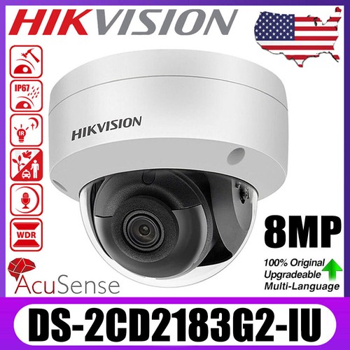 Hikvision DS-2CD2183G2-IU 8MP AcuSense Vandal Fixed Dome IP Camera POE ...