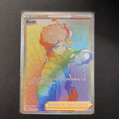 Bede 207/202 Full Art Secret Rare Rainbow Sword & Shield Base MINT | eBay