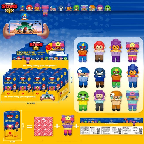 -Brawl-Stars Blind Boxed Mini Figure Set Harvest Series Collectible ...