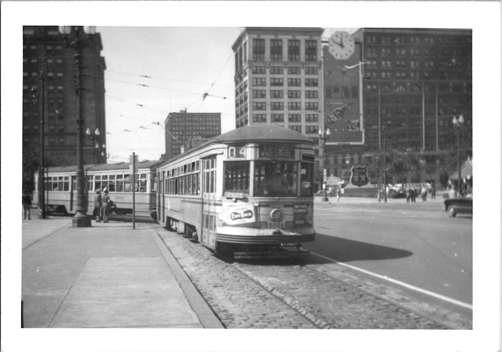 The Little Building on Public Square Cleveland OH Streetcar 1950s ...