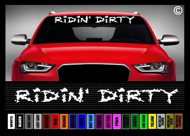 40" Ridin Dirty #3 Truck 4x4 Mudder Redneck Car Decal Sticker ...