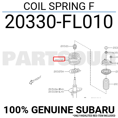 20330FL010 Genuine Subaru COIL SPRING F 20330-FL010 | eBay